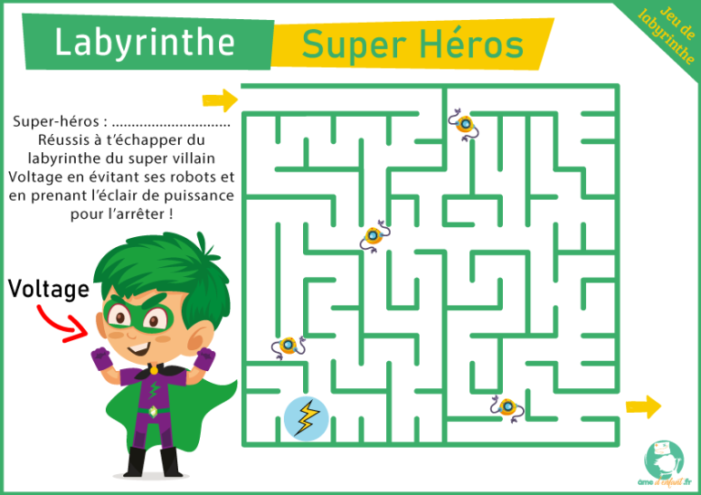Labyrinthe des super-héros gratuit à imprimer en illimité